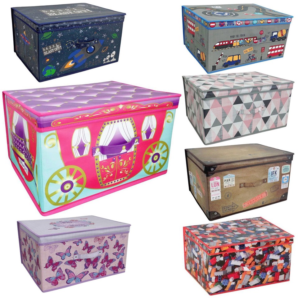 Large Collapsible Storage Box Folding Jumbo Storage Chest Kids Room Toy ...