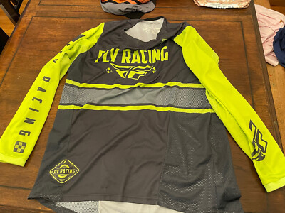 Fly Racing Jersey Men XL Grey Shirt MX Motocross Dirtbike Tee F-16 Gear ...