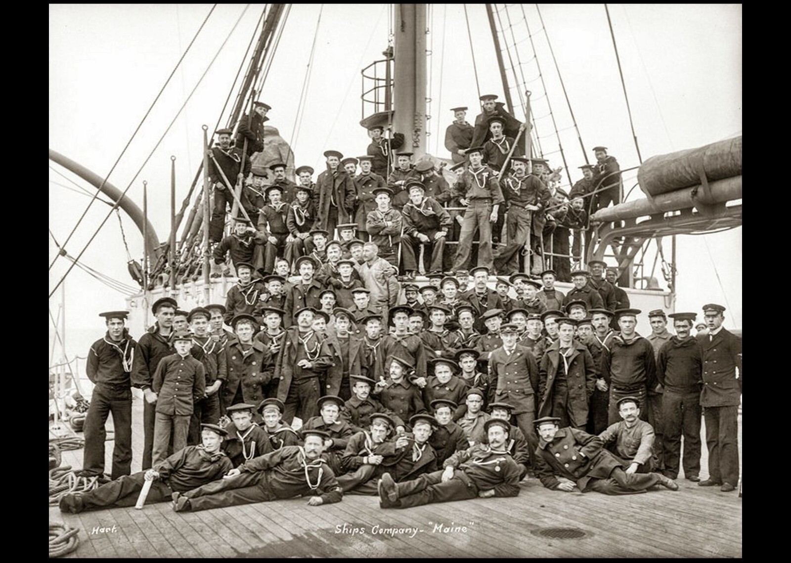 8x10 1896 USS Maine Crew PHOTO Navy Battleship Spanish American War ...