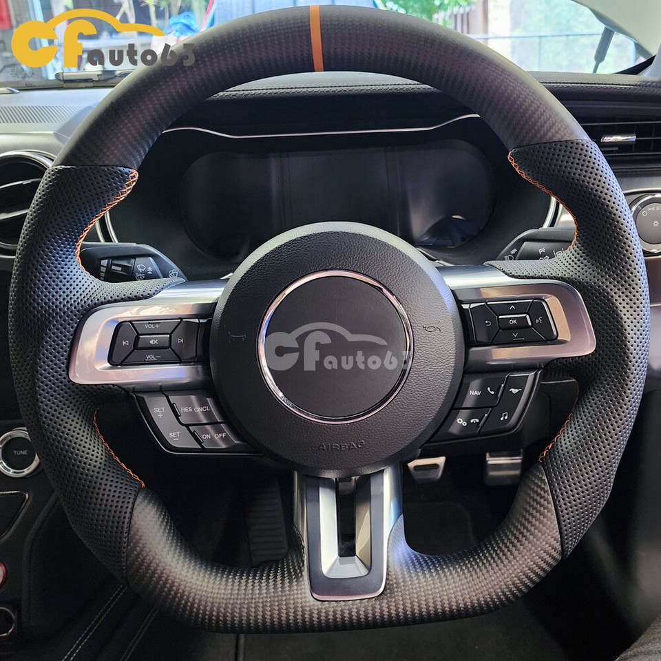 Matte Carbon Fiber Customization Steering Wheel Fits 2015-2023 Ford ...