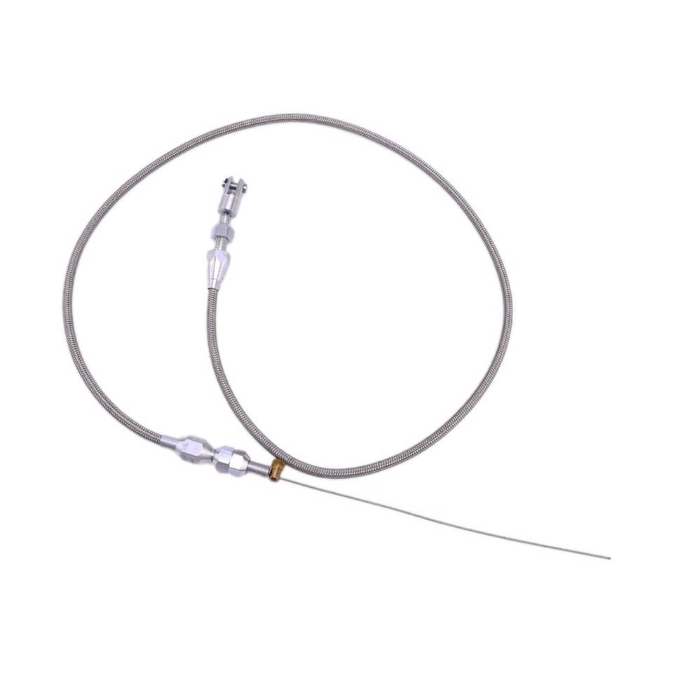 36" Adjustable Car Throttle Accelerator Cable Stainless Steel Braided ...
