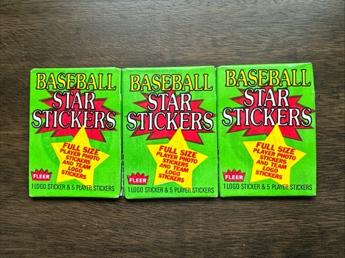 (3) 1986 FLEER BASEBALL STAR STICKERS Unopened Packs 5 player stickers ...
