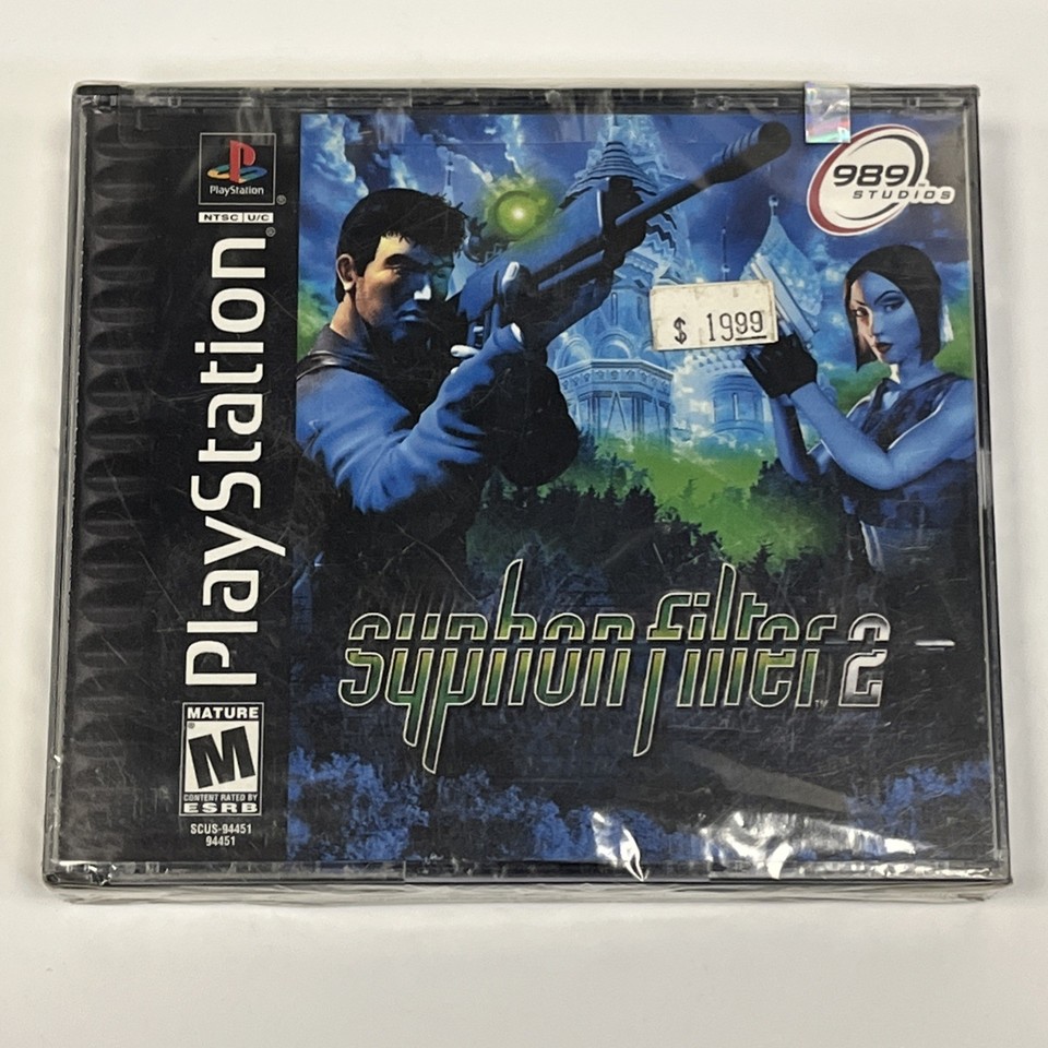 Syphon Filter 2 Sony PlayStation 1 PS1 Black Label Y-Folds Hangtab ...