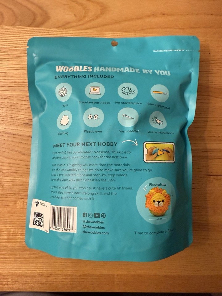 The Woobles Sebastian the Lion - NEW, Tape on Package | eBay