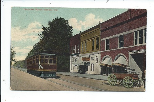Postcard Post Card Sullivan Indiana Ind In Interurban Station Depot ...