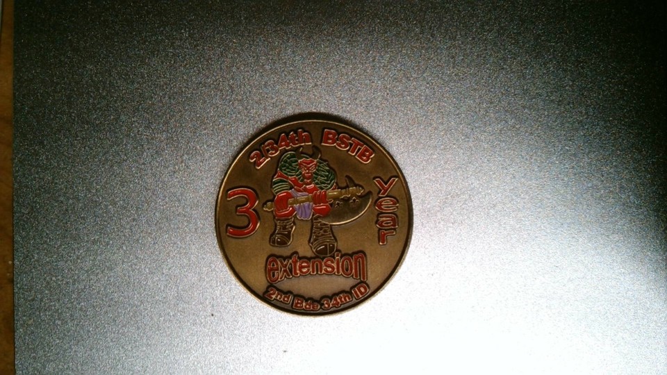 CHALLENGE COIN 2/34TH BSTB 2ND BDE 34TH ID AMERICAN SOLDIER 3 YEAR ...