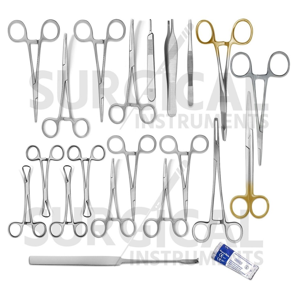 25 Pcs Bitch Spay Pack Kit Set Surgical Veterinary Instruments German ...