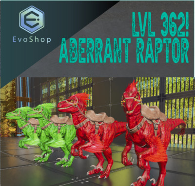 Ark Survival Ascended - 100% imprinted Aberrant raptor with saddle ...