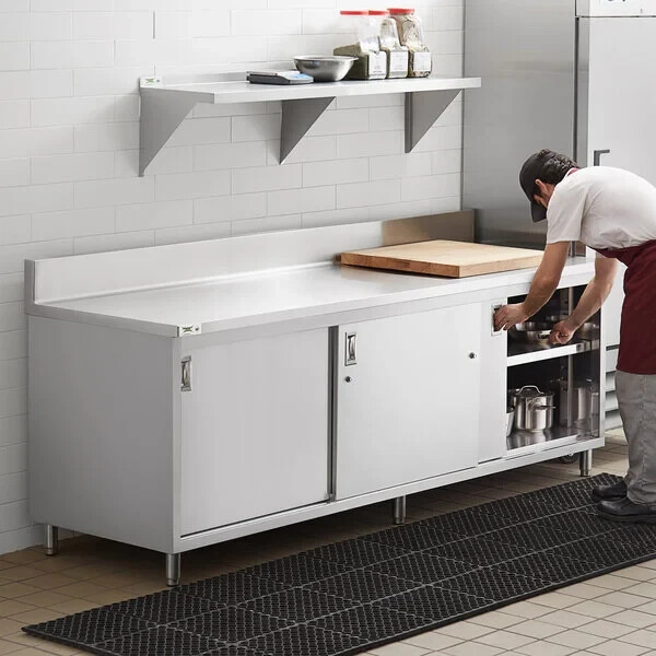 30"W x 96"L Stainless Steel Work & Storage Restaurant Table with ...