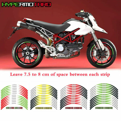 For DUCATI HYPERMOTARD Motorcycle Rim Stripes Wheel Decals Tape ...