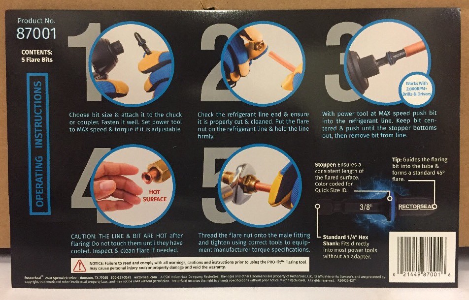 RECTORSEAL PRO-FIT PRECISION FLARING KIT 87001 21449870016| eBay