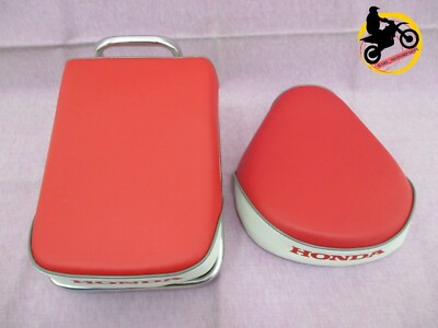 Fit HONDA C70 C90 Red & White Front & Rear Seat & Rear Rack Carrier Set ...