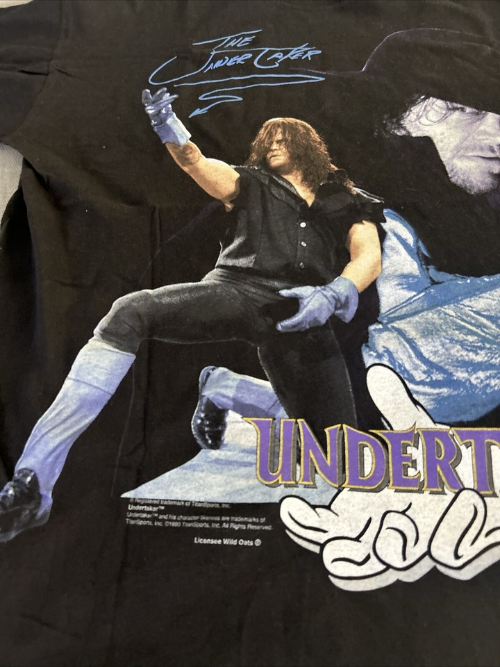 VINTAGE WWF The Undertaker On Bended Knee RIP Tombstone Grail! Sz XL OG ...