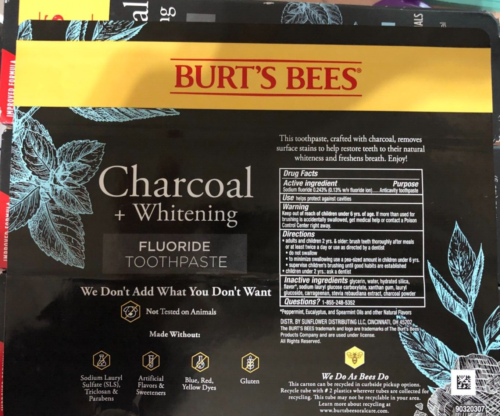 BURT'S BEES Charcoal+Whitening Toothpaste Mountain Mint 4.7oz EXP2026 ...