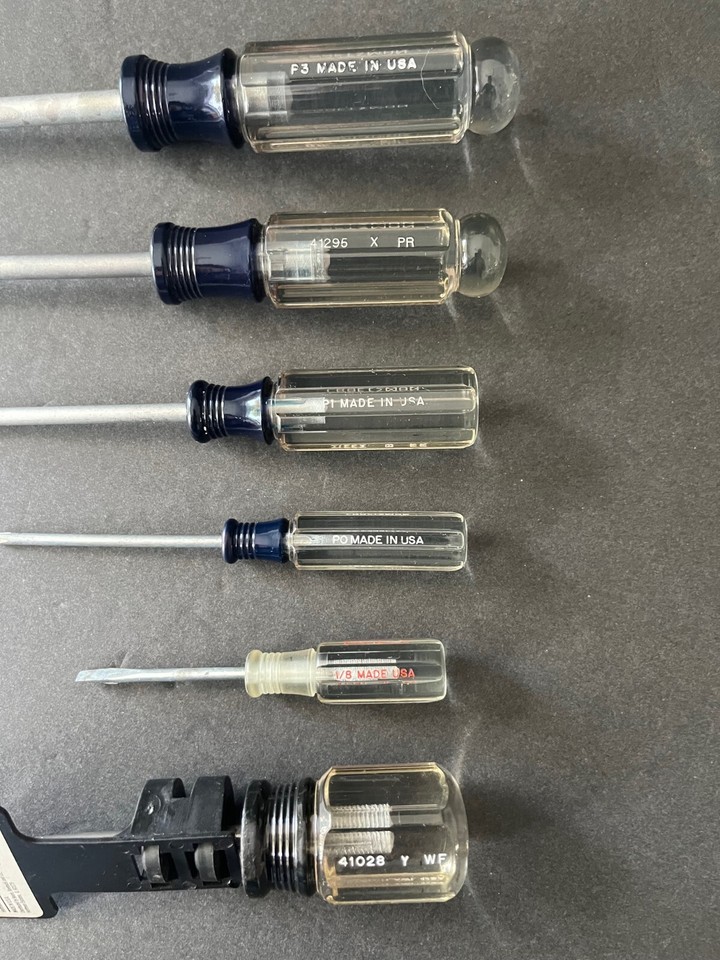 CRAFTSMAN 6 PC 4-PHILLIPS P0, P1, P2, P3, 1 SCRATCH AWL 412028, & 1 ...