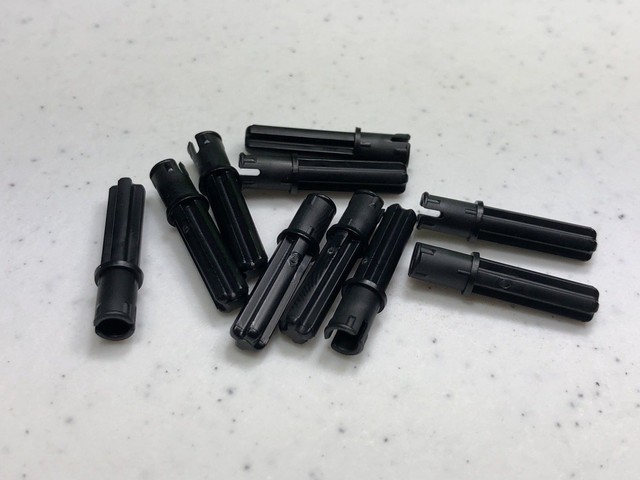 50 LEGO Black Technic Axle Pin 3l With Friction Ridges 18651 MOC Parts ...