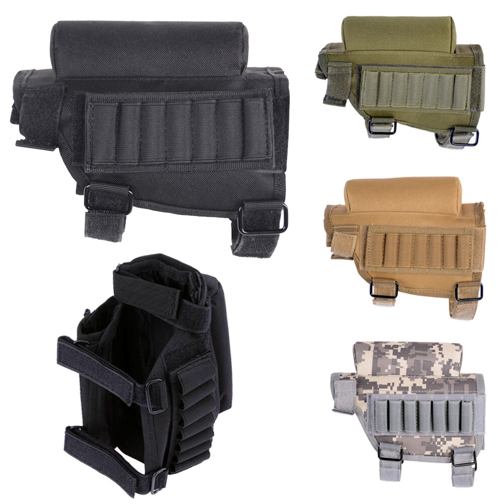 Adjustable Outdoor Tactical Butt Stock Rifle Cheek Rest Pouch Bullet ...