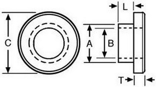 12 Pack 14mm. Dia. Stepped/Flanged/Shoulder Nylon Insulating Washers ...