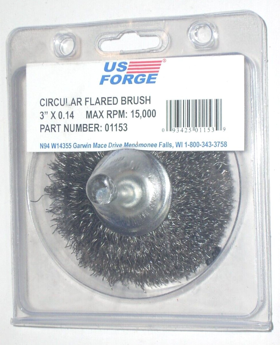 US Forge 01153 Circular Flared End Wire Wheel Brush 3 x 0.14 x 1/4" Shank USA | eBay