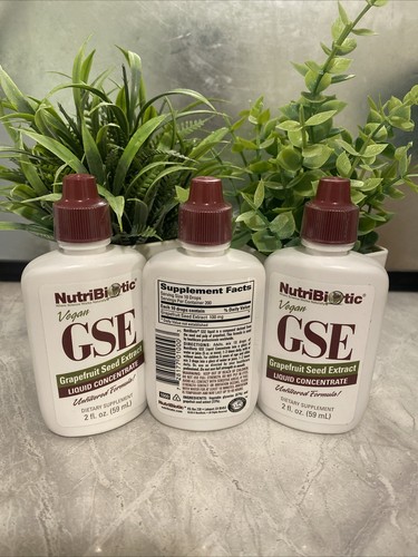 NutriBiotic GSE Extract Liquid Concentrate -3 Bottles The 2 0z Free ...