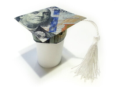 Dollar Origami GRADUATION CAP Made with REAL MONEY Handmade Cash Unique ...