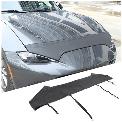 PU Leather Car Bonnet Hood Bra Wind & Bug Deflectors For Mazda MX-5 16 ...