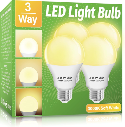 3 Way LED Light Bulbs 4 Pack 3 Way Light Bulbs 30 70 100 Soft White ...