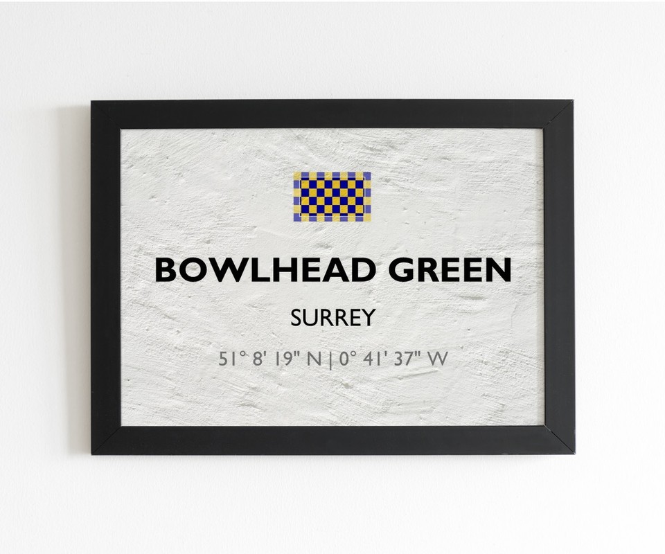 A3 PRINT - Bowlhead Green, Surrey - Lat/Long SU9138 | eBay