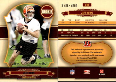 2007 Donruss Classics #240 Jeff Rowe AU/499 RC Auto/499 - NM-MT | eBay