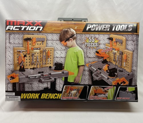 Maxx Action Kids Toy Work Bench And Tool Set 55 Piece Play Mechanic Set ...
