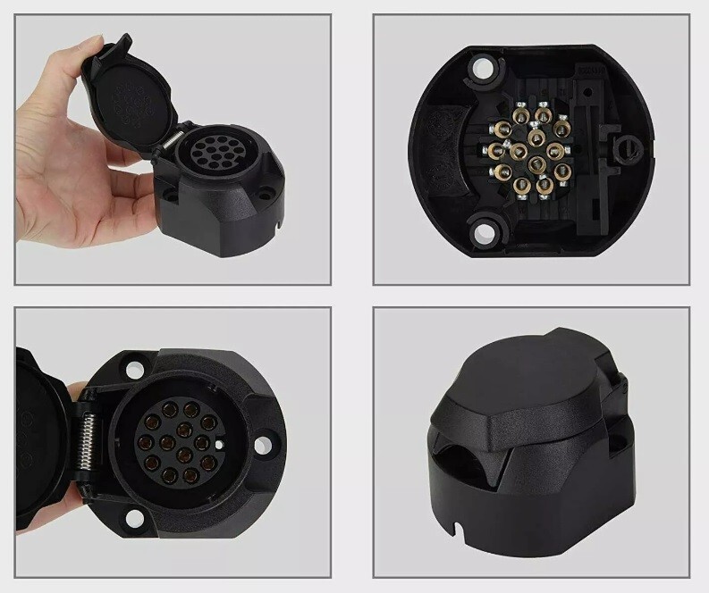 13 Pin Socket Euro Female Plug Trailer Caravan Lighting Connector ...