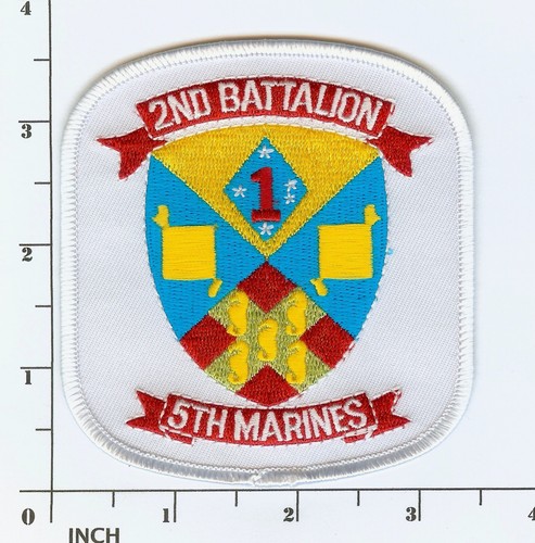 USMC 2d Bn/5th Mar color PATCH on white twill 2d Battalion/5th Marines ...