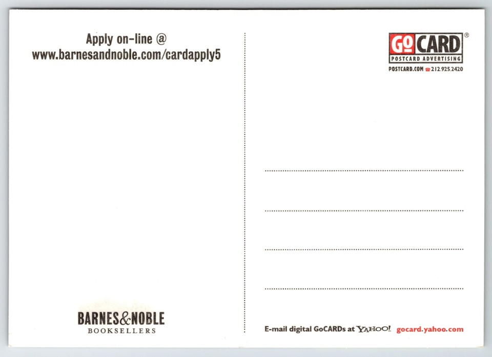 Postcard Barnes & Noble Mastercard Advertising Booksellers Financial | eBay