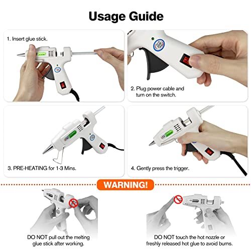 Hot Glue Gun with 30 Glue Sticks, Fast Preheating Hot Melt Gun, Mini ...