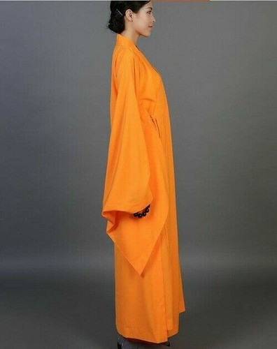 Buddhist Monk Shaolin Dress Meditation Haiqing Robe Long Gown Kung Fu ...