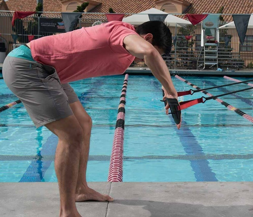 StrechCordz w/ Paddles Pool Dry Land Swimming Trainer 5 Resistance ...