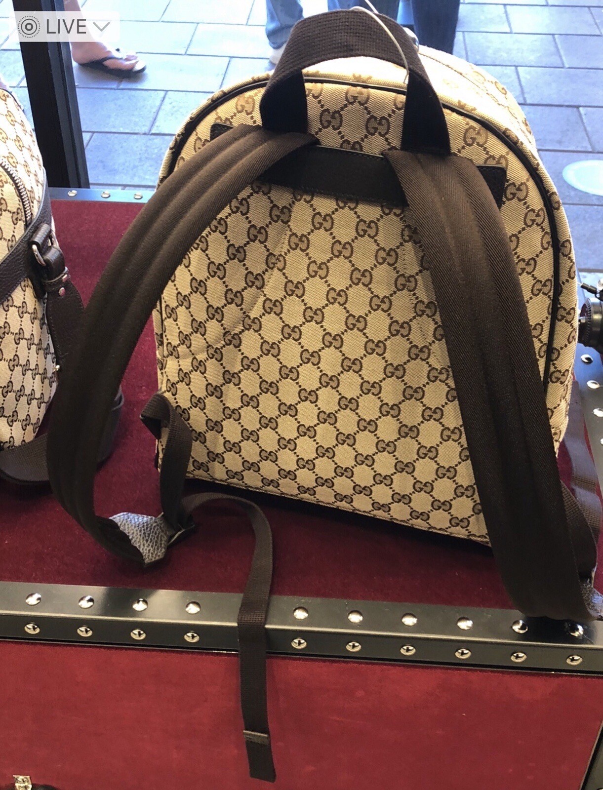 Authentic GUCCI Travel Backpack Brown Monogram GG Logo - Gem