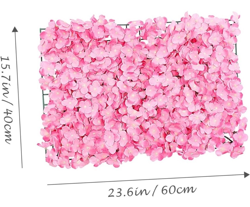 7 PCS Artificial Silk Flower Wall Panel Floral Backdrop Party Wedding ...