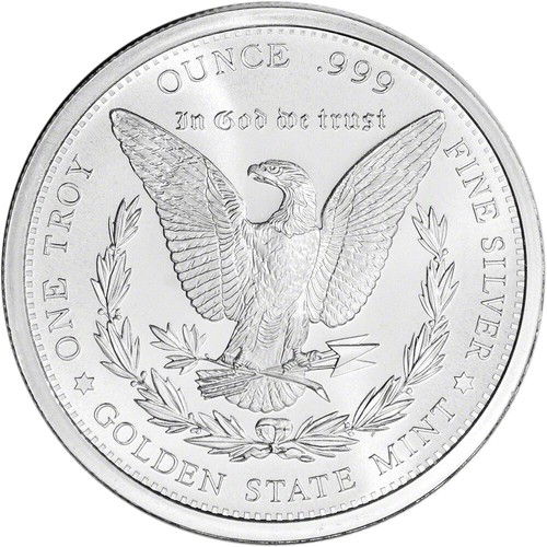 100 pc 1 oz Golden State Mint Silver Round Morgan Design 999 Fine 5 ...