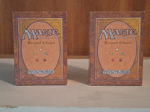 Two Magic The Gathering Revised Edition Starter Deck boxes plus 100 ...