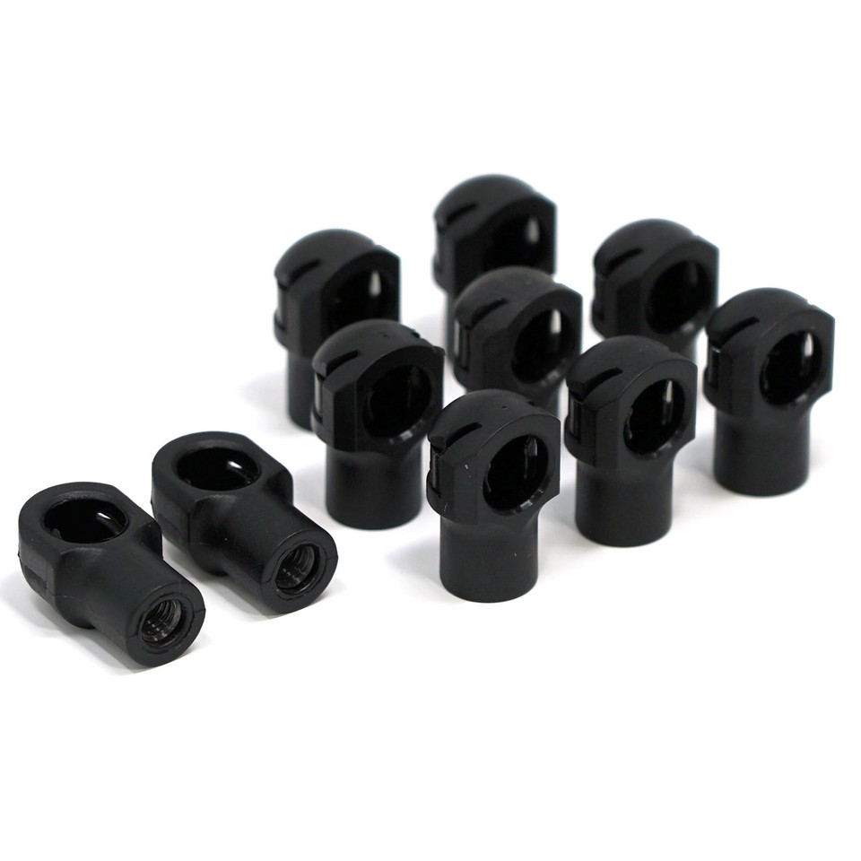 Gas Strut End Fittings for 10mm Ball-Stud (10 Pack) - Black M6 Female ...