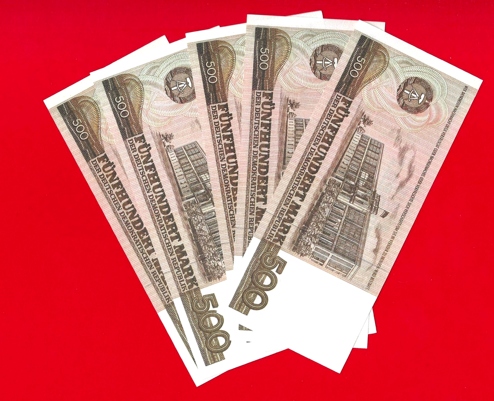 5 PCS. GERMANY DDR 500 MARK 1985 UNC LESS | eBay UK
