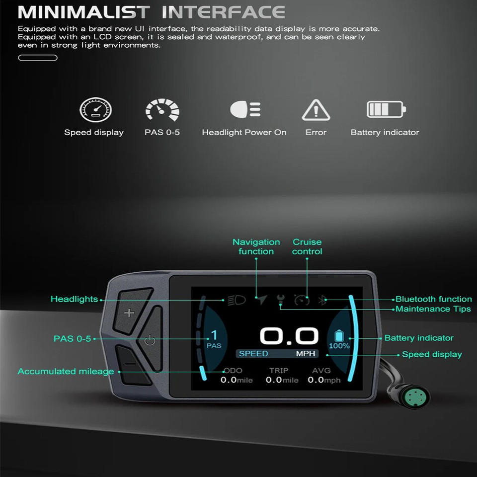 Bafang 1T4 EB-BUS Cable B02N-U Meter Display kit For bafang 0102 HD ...
