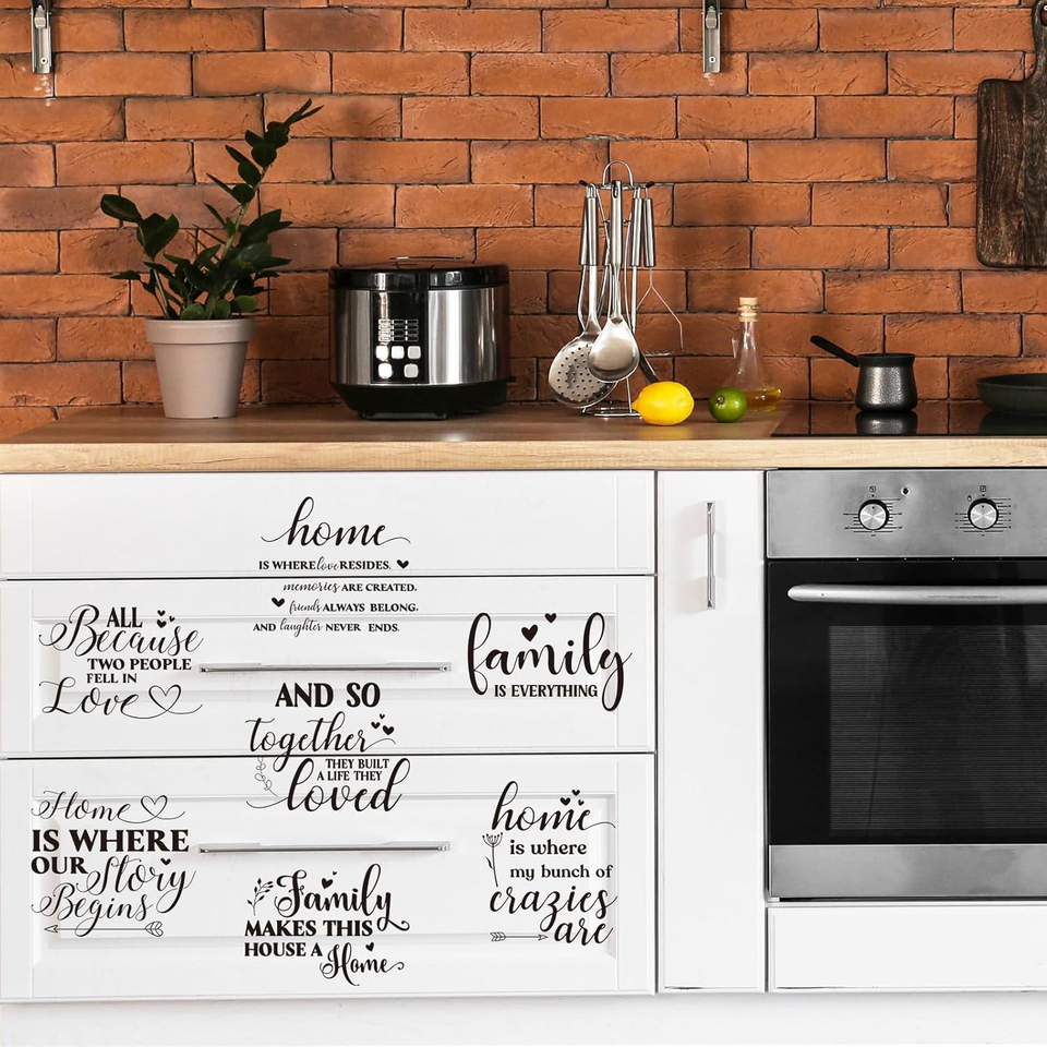 11 Sheets Vintage Word Rub on Transfer for Crafts Black Warm Letters ...