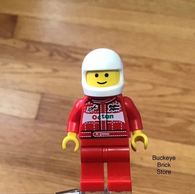 LEGO Classic Town City Minifig Octan Racer Race Car Driver White Helmet ...