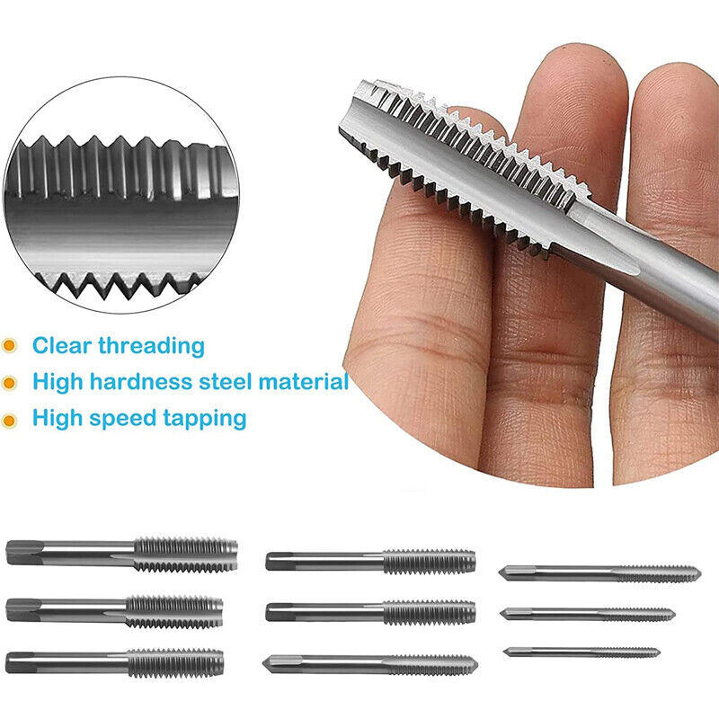 20pcs Hand Tap and Die Set Screw Thread Reamer M3-M12 Twist Drill Bit ...