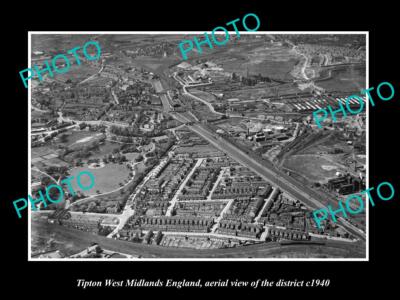 OLD LARGE HISTORIC PHOTO TIPTON WEST MIDLANDS ENGLAND DISTRICT AERIAL ...