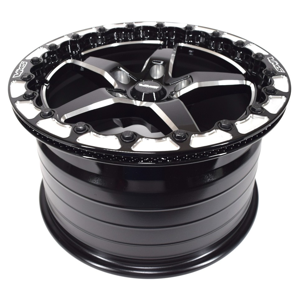 VMS Racing Black Beadlock Vstar Rim Wheel 17x10 5X120 +44 For 10-20 ...