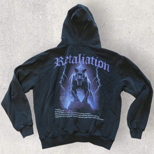 Retaliation Project Vengeance Hoodie Hooded Sweatshirt Faded Black Men ...