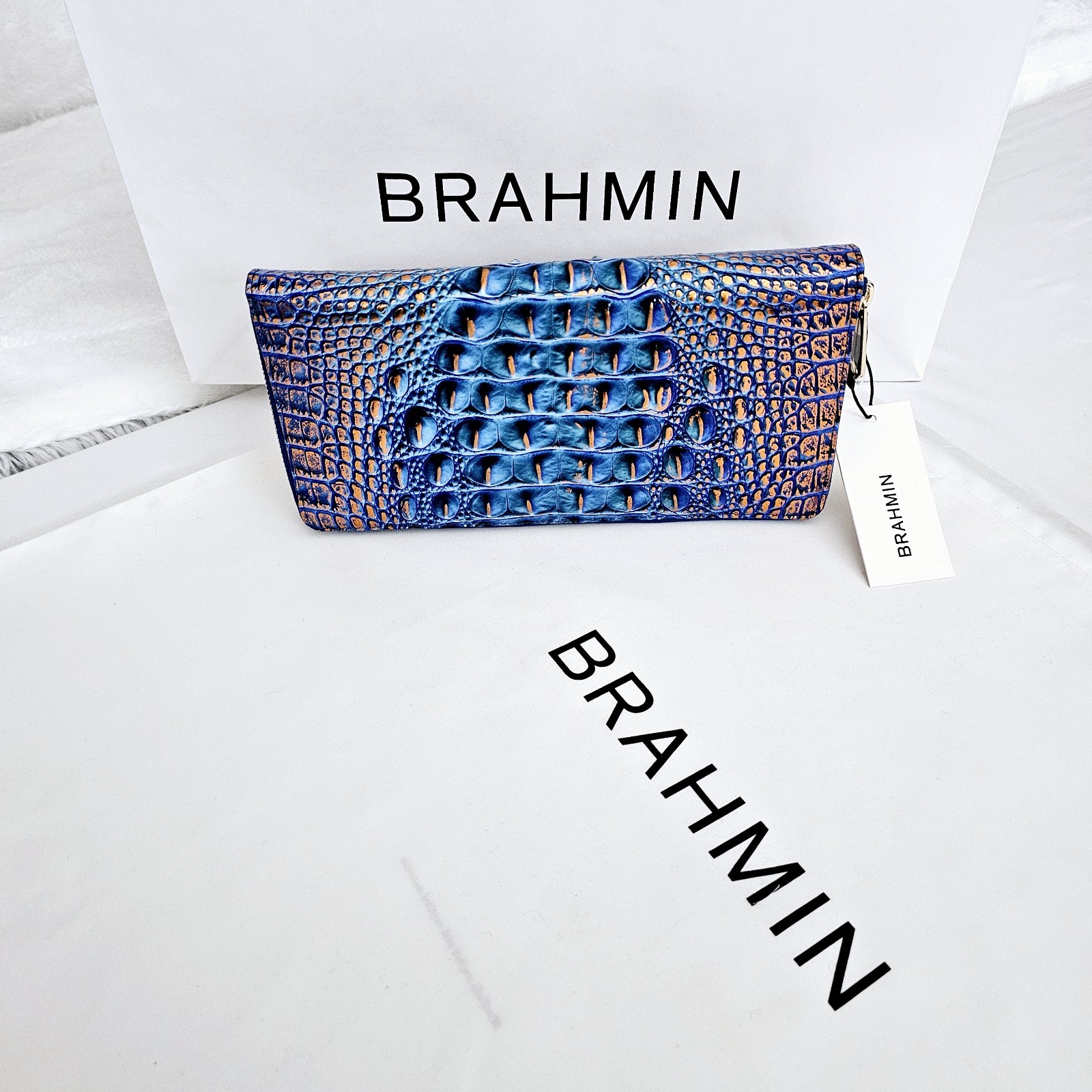 BRAHMIN DEEP AZURE MELBOURNE SKYLER/CLUTCH #HARD TO FIND # | eBay